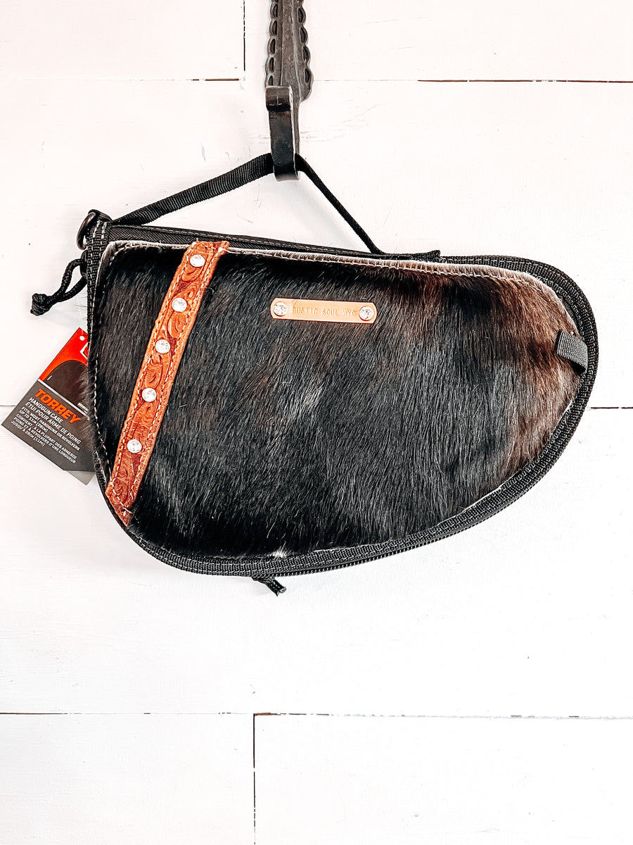 Cowhide and Tooled Leather Blinged Out Pistol Case – Rustic Soul WYO
